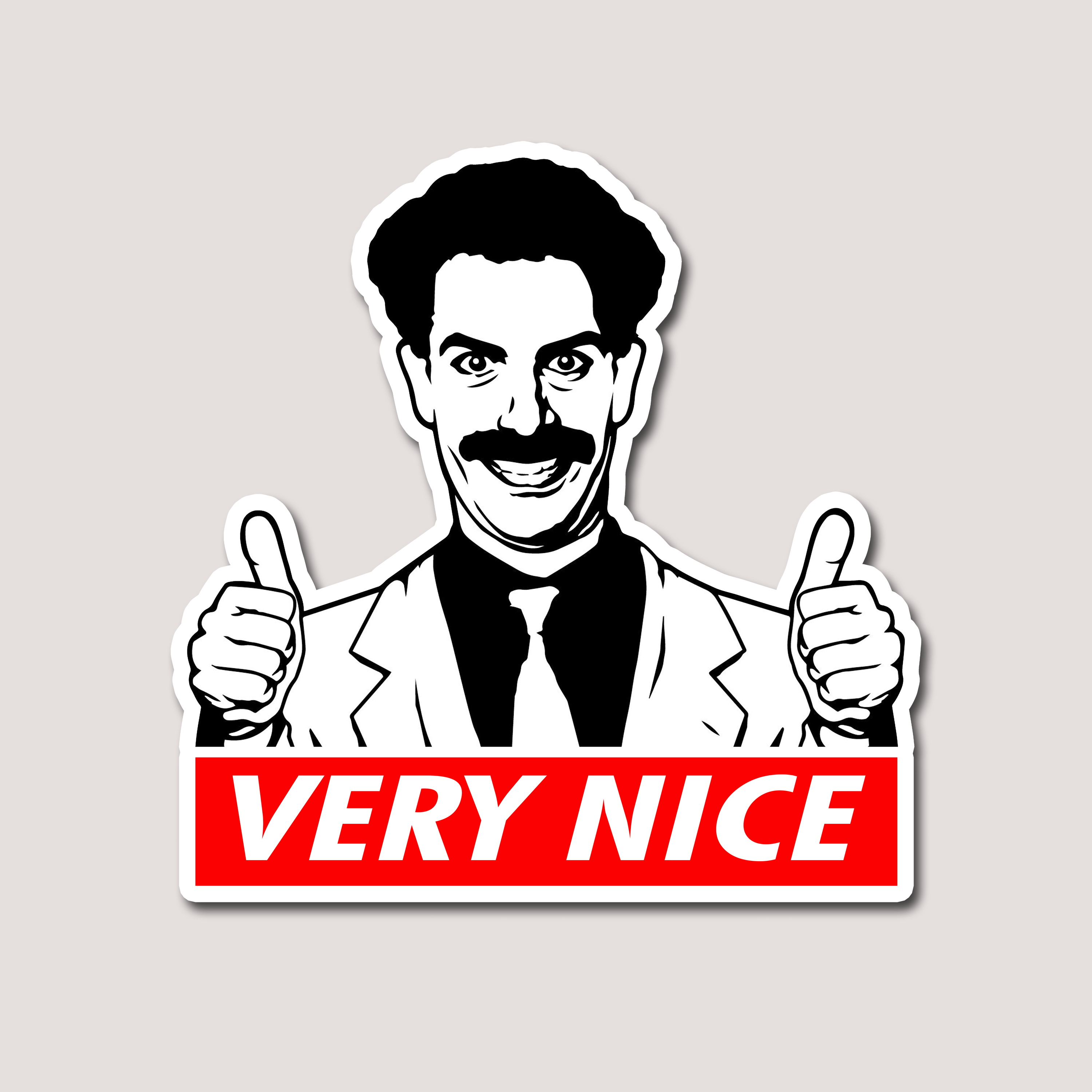 BORAT VERY NICE STICKER DEVL Designs Australia BORAT VERY NICE STICKER DEVL Designs Australia
