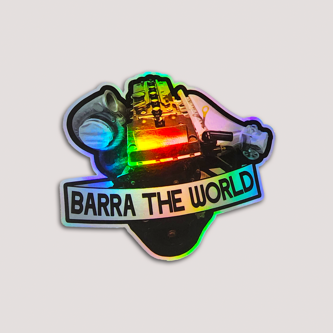 HOLOGRAPHIC BARRA THE WORLD STICKER – DEVL Designs Australia