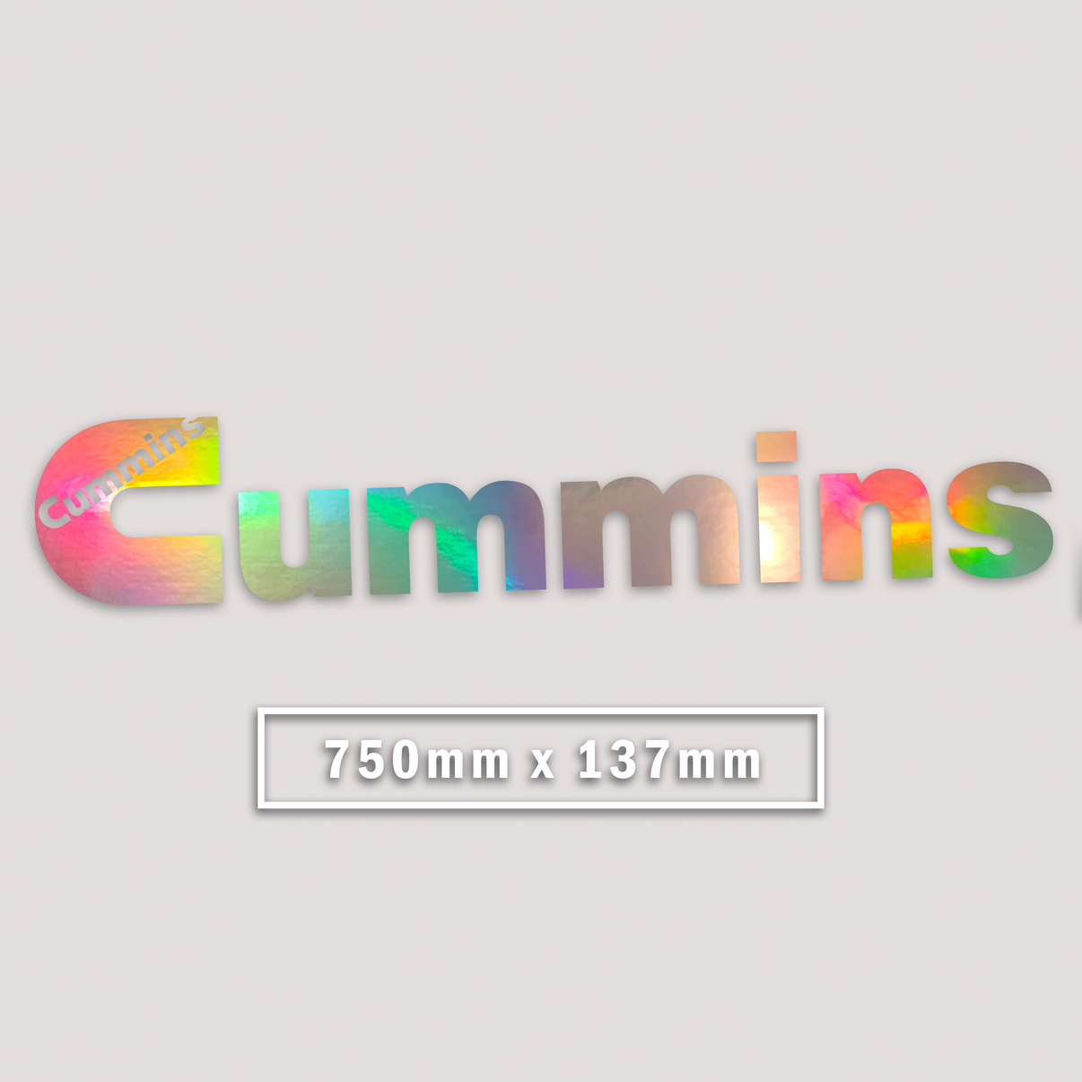 HOLOGRAPHIC CUMMINS WINDOW BANNER STICKER – DEVL Designs Australia