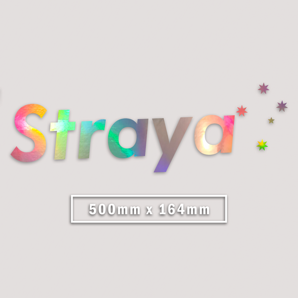 HOLOGRAPHIC STRAYA WINDOW BANNER STICKER – DEVL Designs Australia