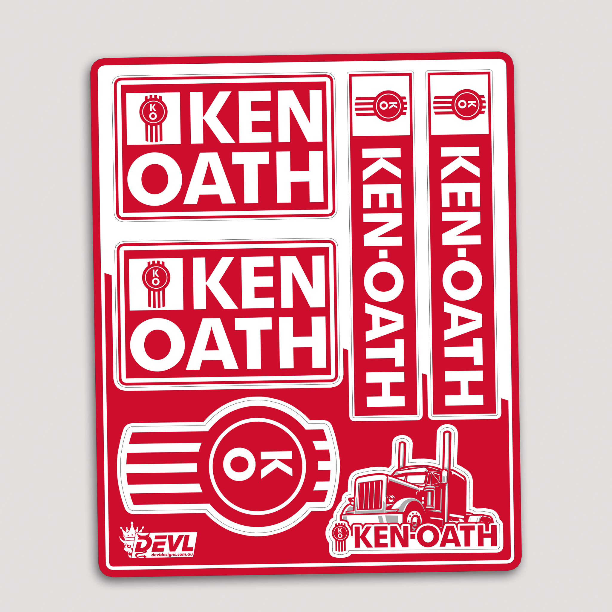 KEN OATH STICKER SHEET – DEVL Designs Australia
